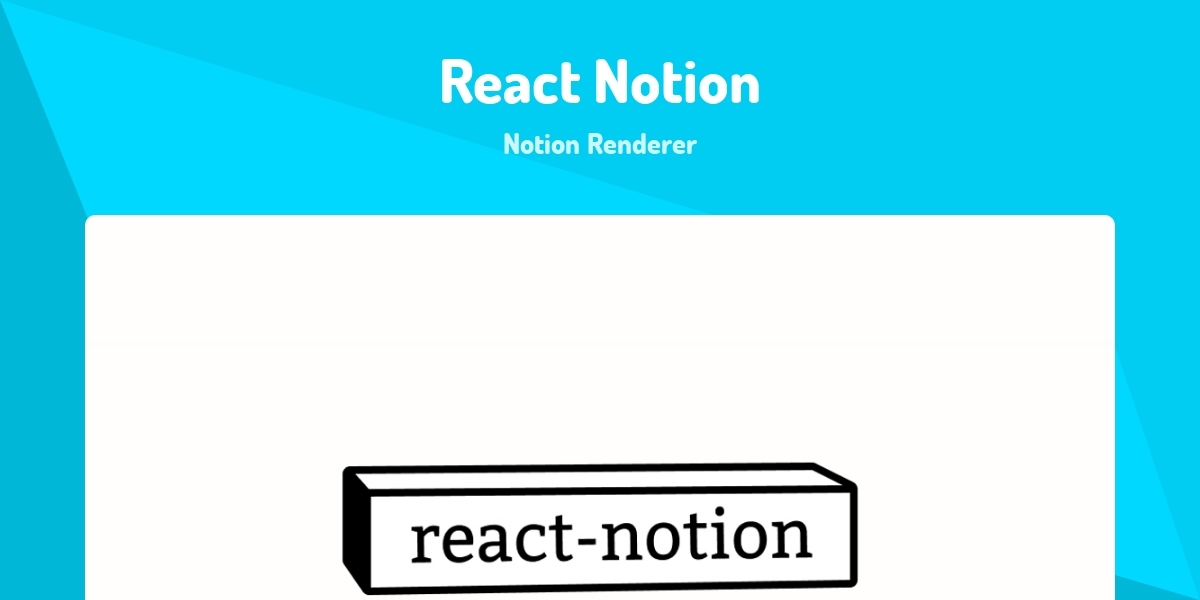 React Notion Notion Renderer Made With Reactjs 1859